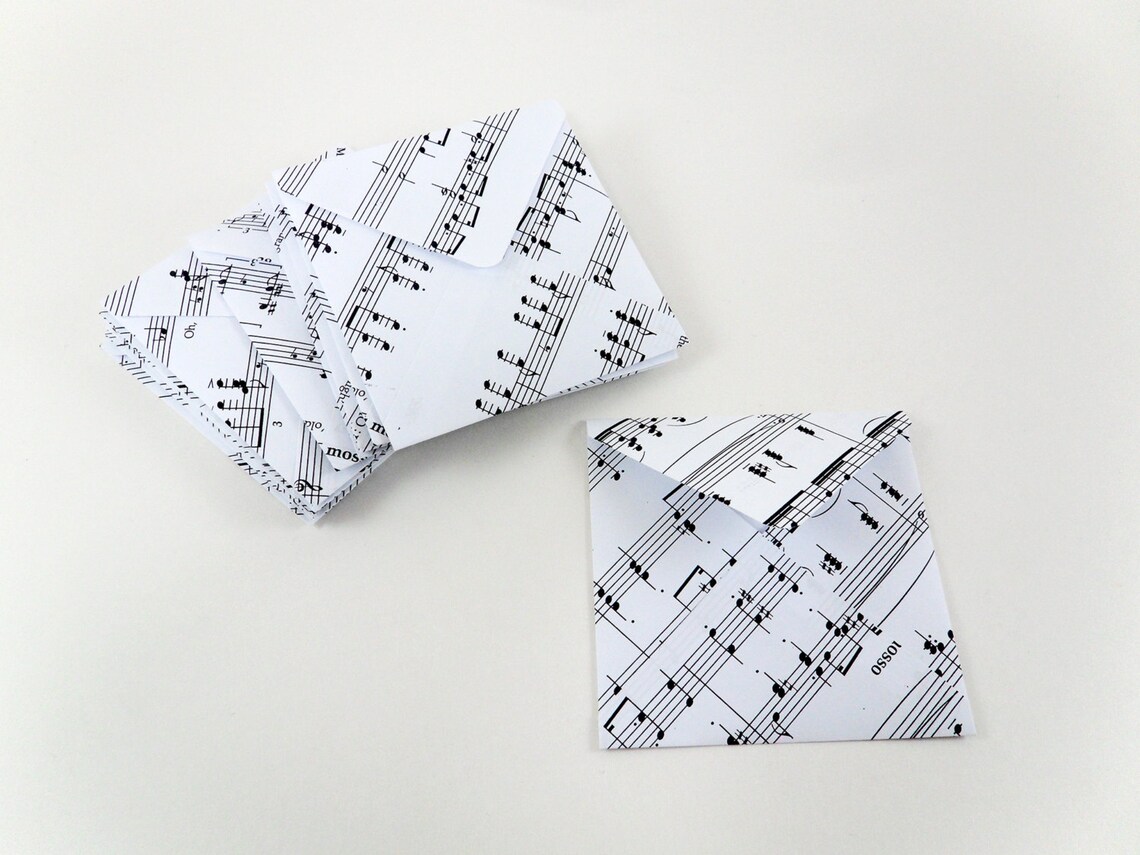 Musical Envelopes Square Envelopes Music Notes Envelopes | Etsy