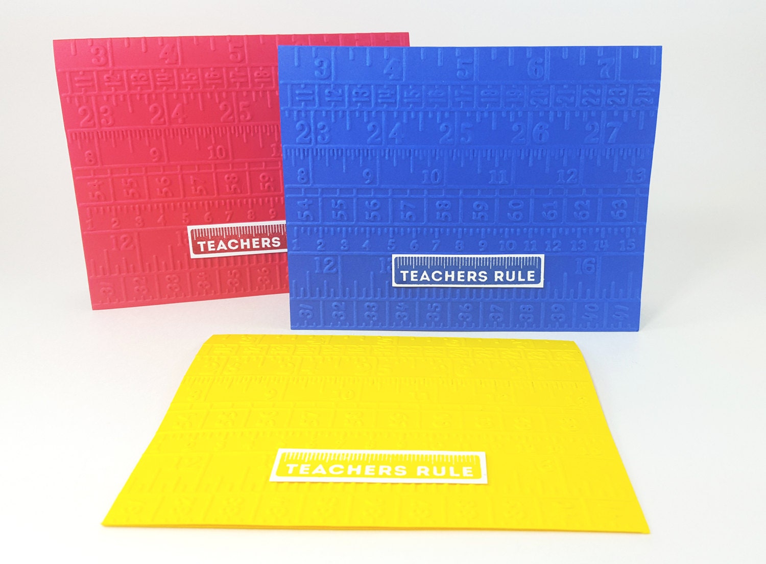 Teacher Card Embossed Teacher Card Teachers Rule Card - Etsy
