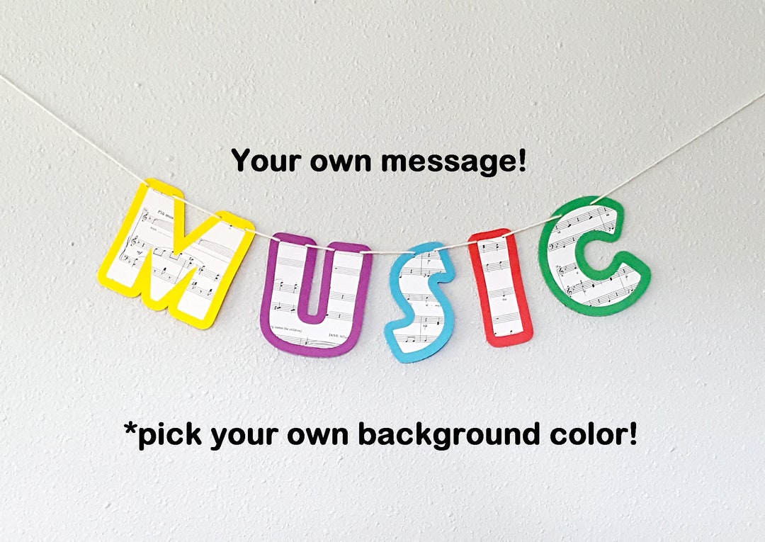 Pancarta musical, letrero musical, letrero personalizado, decoración de ...