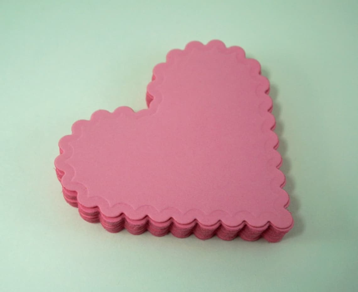 Scalloped Hearts Die Cut, Scalloped Hearts Cut Outs, Large Scalloped ...
