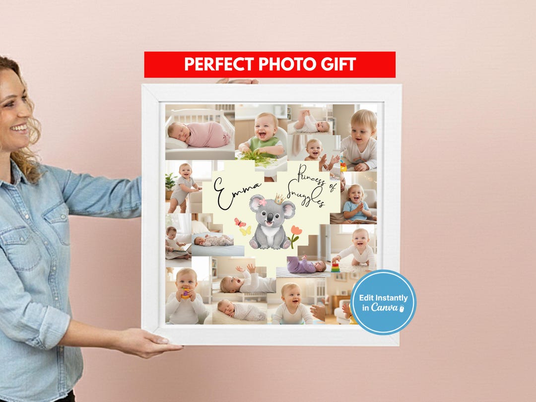 12 Month Photo Frame, Personalized Nursery Baby Photo Frame, Custom Big ...