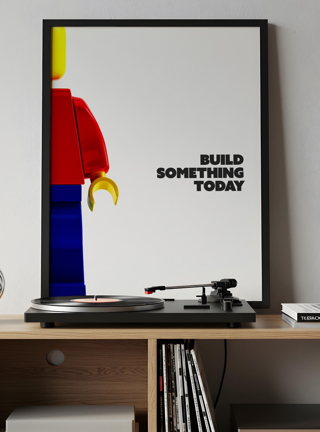 Build Something Today Poster – Minimalist Lego-inspired Wall Art ...