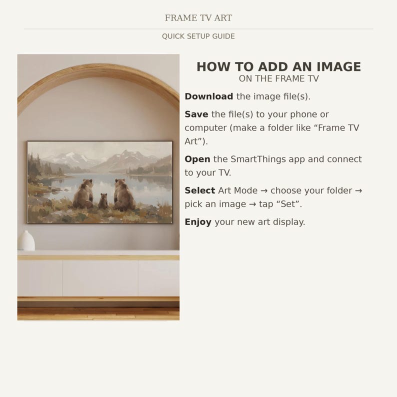 Bear Family Frame TV Art | Bears by Mountain Lake Oil Painting Style ...