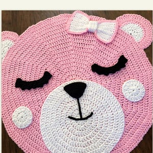 Crochet Rug PATTERN - Crochet Bear Rug - Nursery Rug Pattern - Little ...