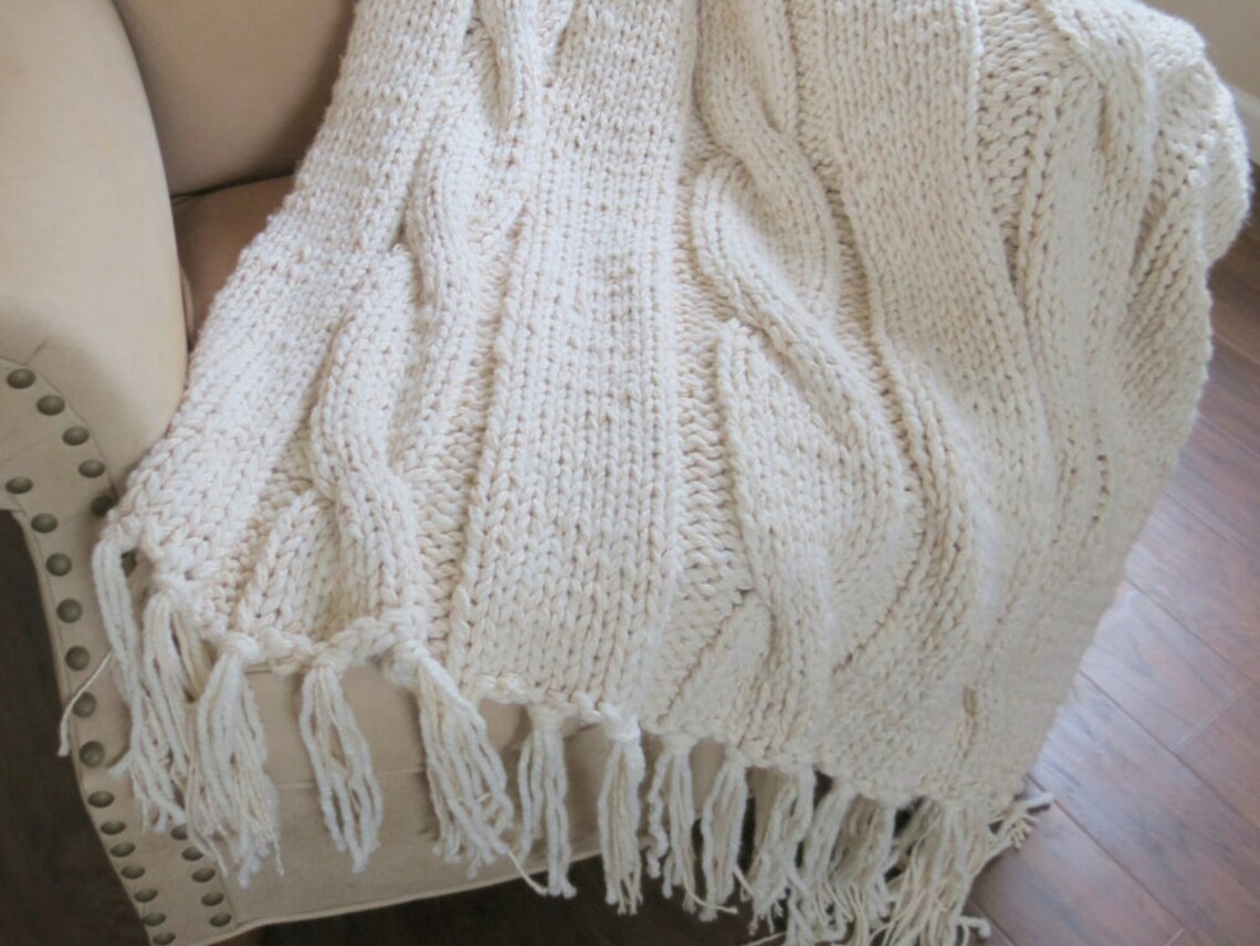 Knit Blanket Pattern Super Bulky Knit Blanket Pattern Easy - Etsy