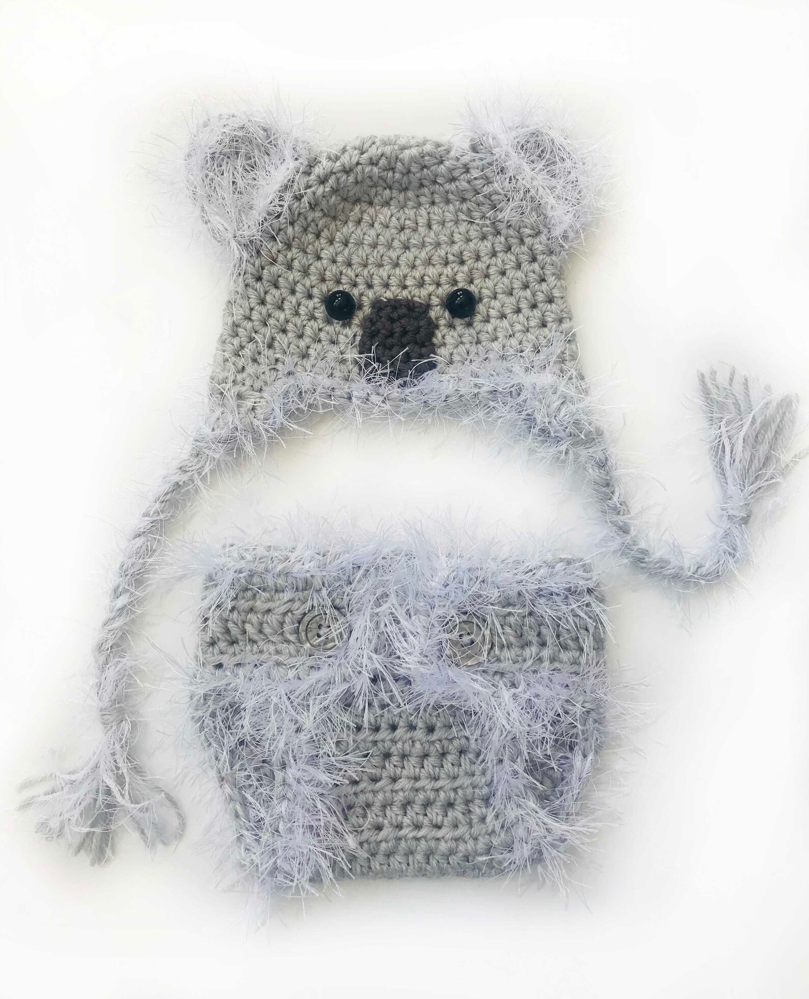 Crochet Koala Hat Pattern - Crochet Diaper Cover Pattern - Koala Bear ...