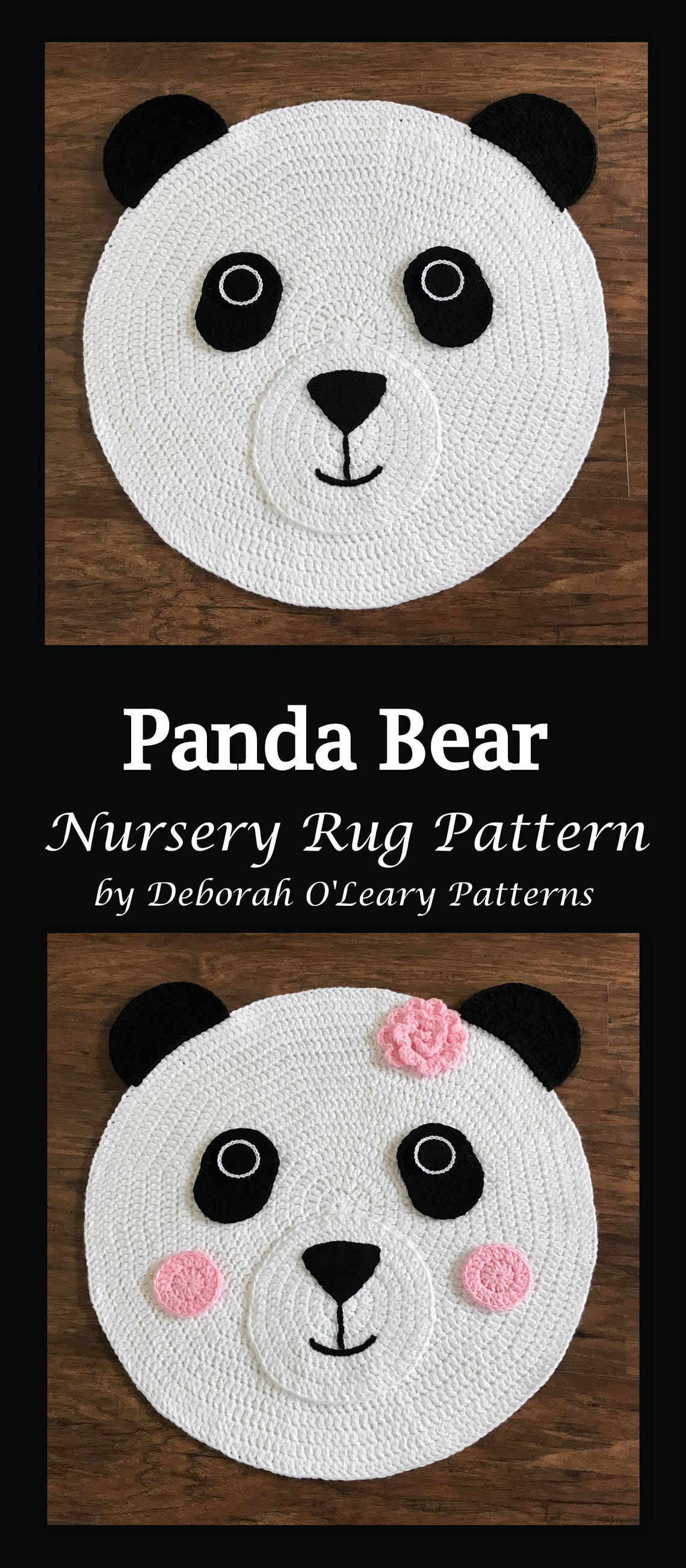 Crochet Rug Pattern Panda Bear Nursery Rug Pattern | Etsy