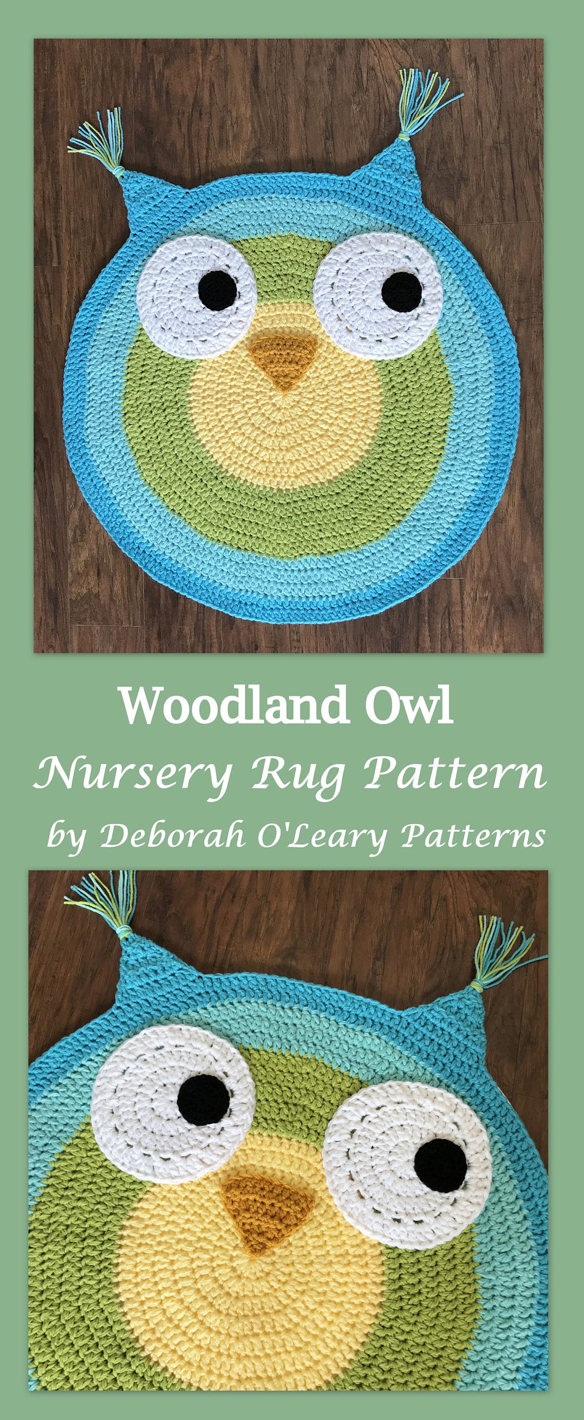 Crochet Pattern Woodland Owl Crochet Rug Pattern Nursery | Etsy