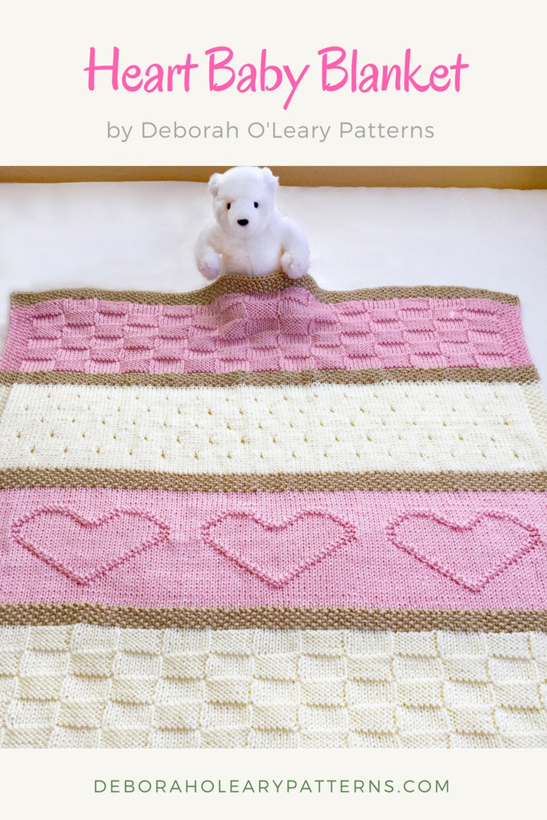 Baby Blanket Pattern, Heart Baby Blanket Pattern - Easy Knitting ...