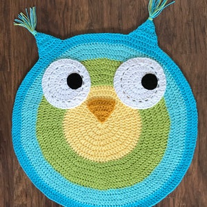 Crochet Rug EASY CROCHET PATTERN Crochet Owl Rug Nursery Rug Pattern ...