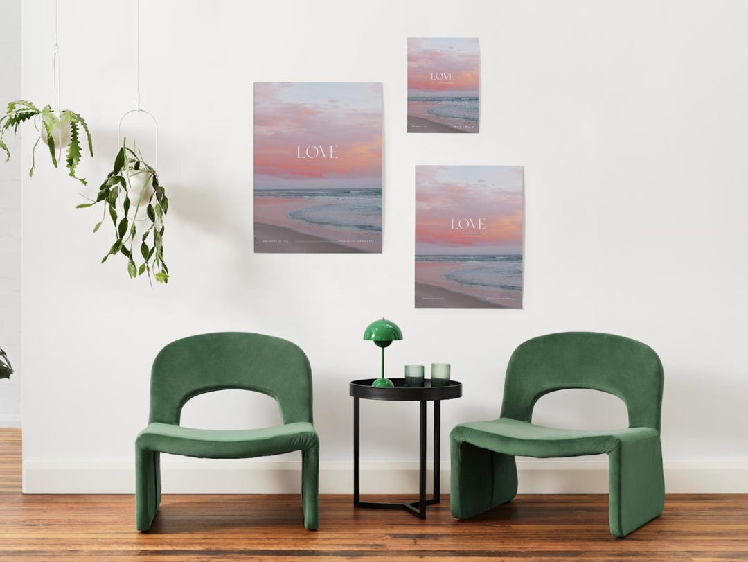 Love Triptych Wall Art Printable | Realistic Art | Romantic 3 Panel ...