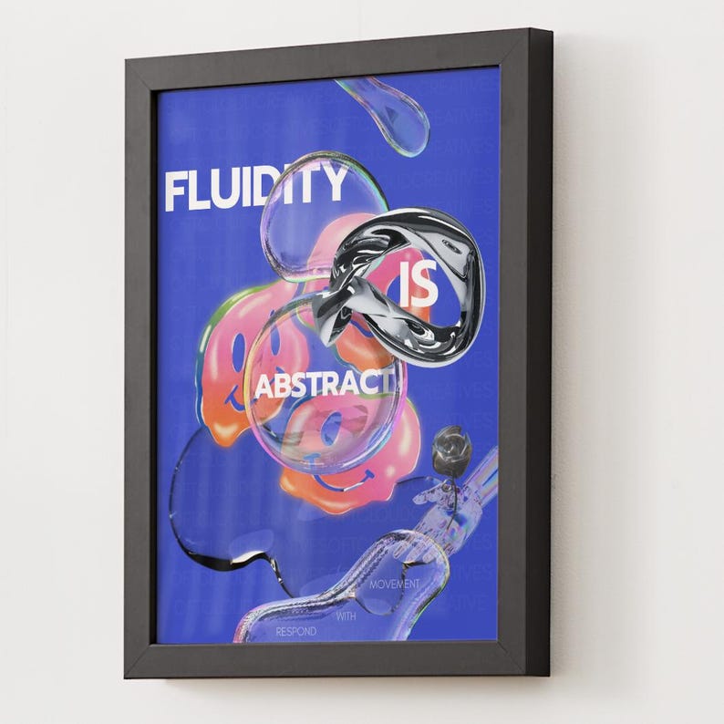 Fluidity is Abstract Printable Poster | Contemporary Abstract Art Print ...