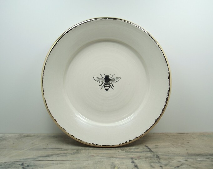 White and Gold Porcelain Bee Dish or Wall Hanging Bee - Etsy
