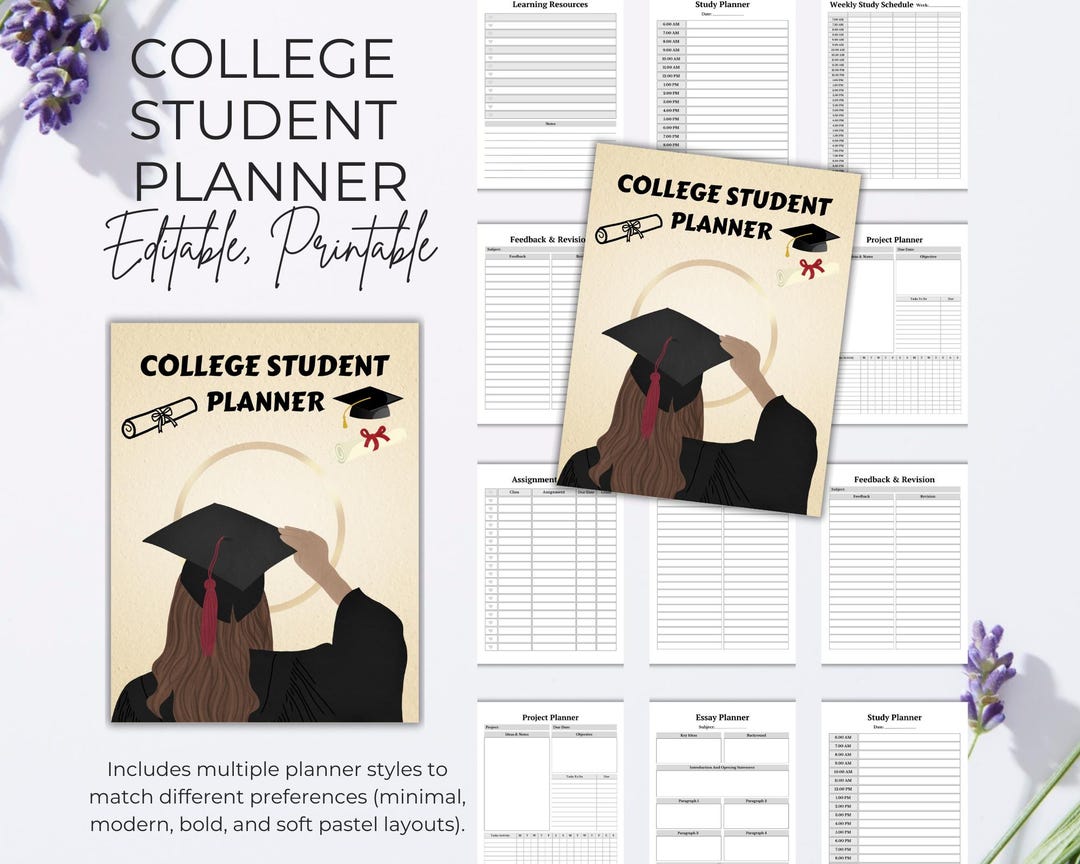 College Student Planner (printable, Editable) - Etsy