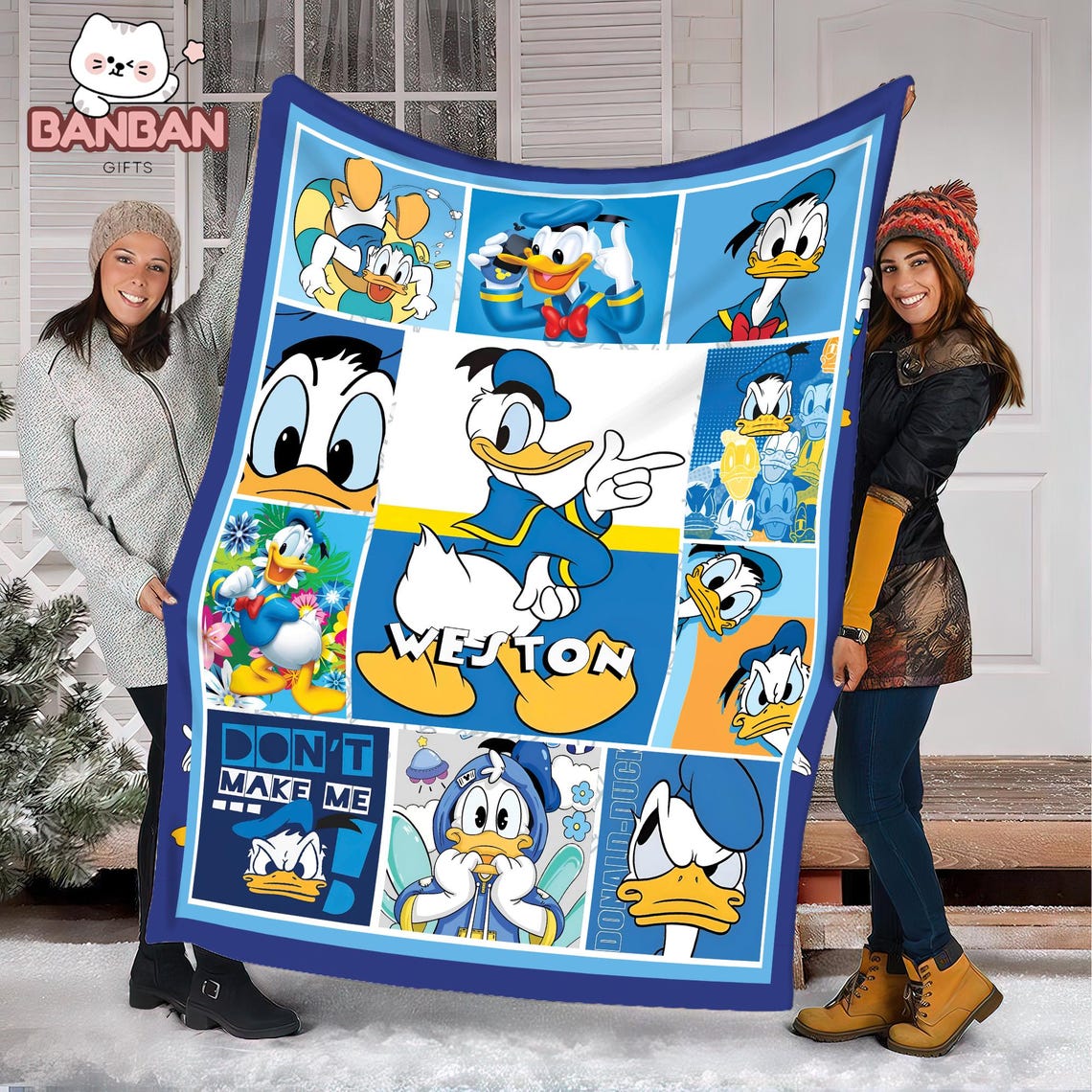 Personalized Donald Duck Blanket | Custom Name Disney Throw | Kids ...