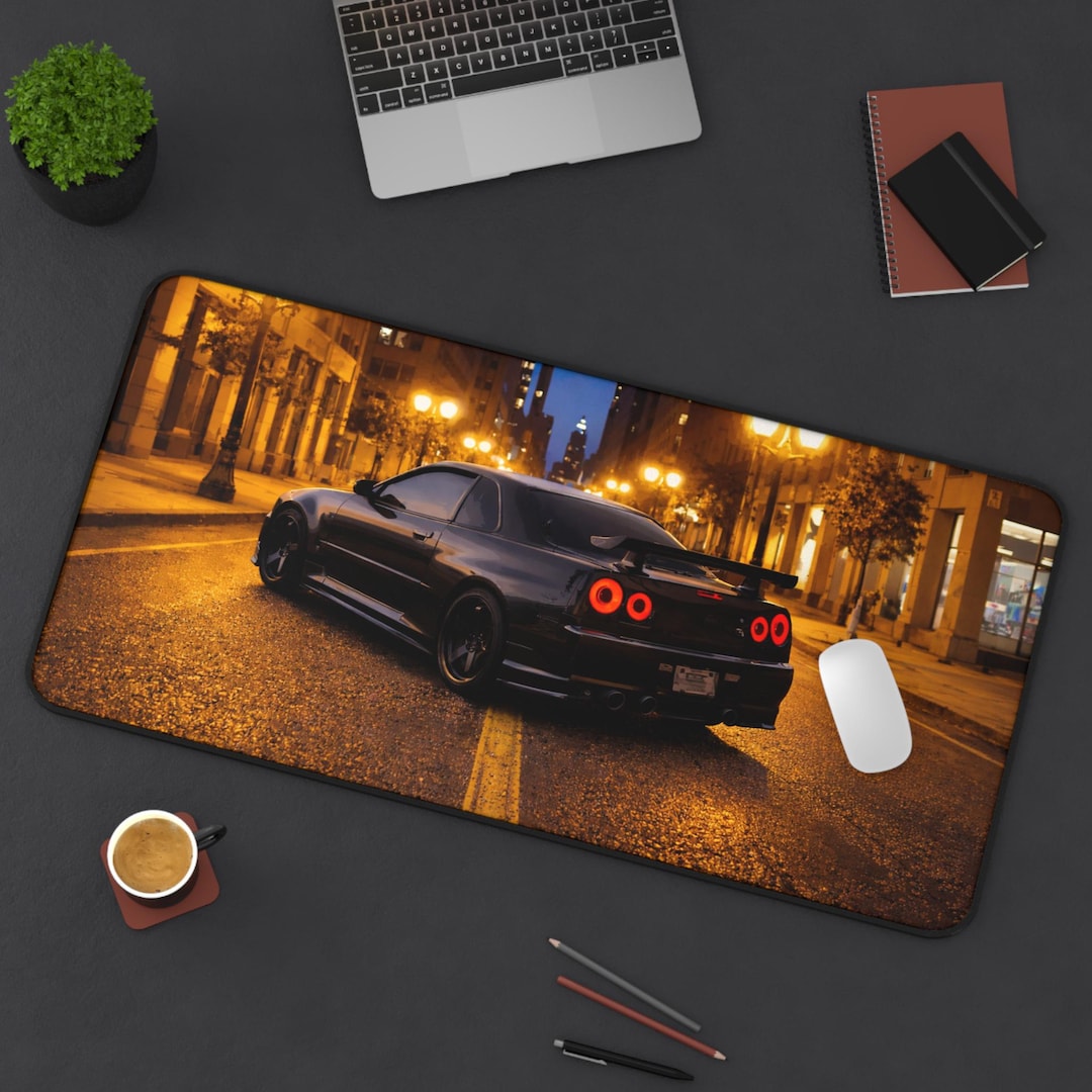 Midnight Skyline Sports Car Desk Mat | Racing Nissan GT-R Mouse Pad - Etsy