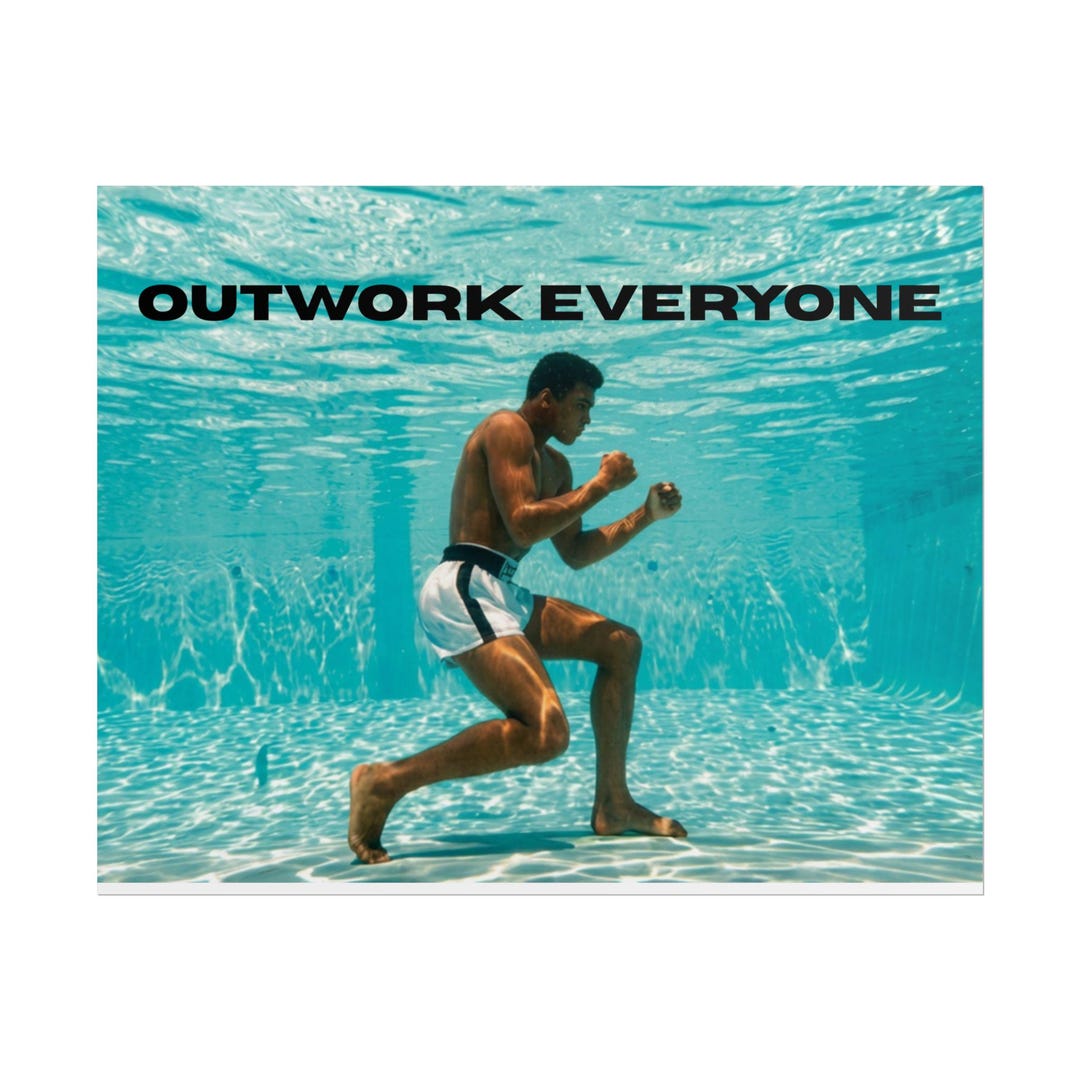Ali Motivational Outwork Everyone Poster - Etsy