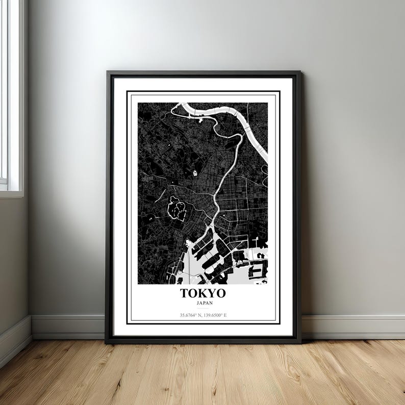 Tokyo Travel Memory Map | Tokyo City Map Printable | Tokyo Trip Wall ...