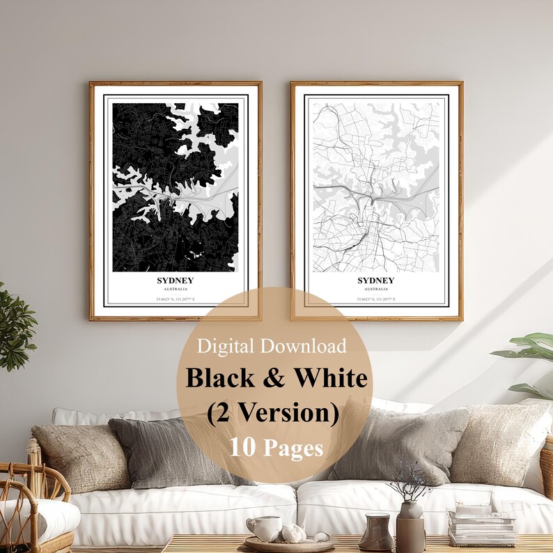 Sydney Travel Memory Map | Sydney City Map Printable | Sydney Trip Wall ...