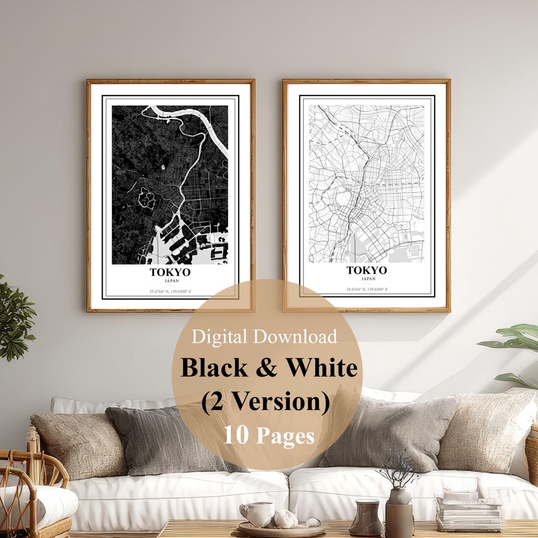 Tokyo Travel Memory Map | Tokyo City Map Printable | Tokyo Trip Wall ...