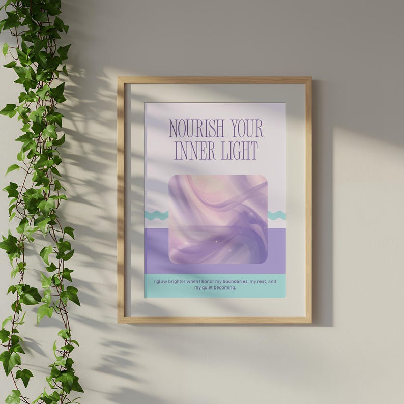 Self Love Printable Poster, Nourish Your Inner Light Quote Art, Rest ...