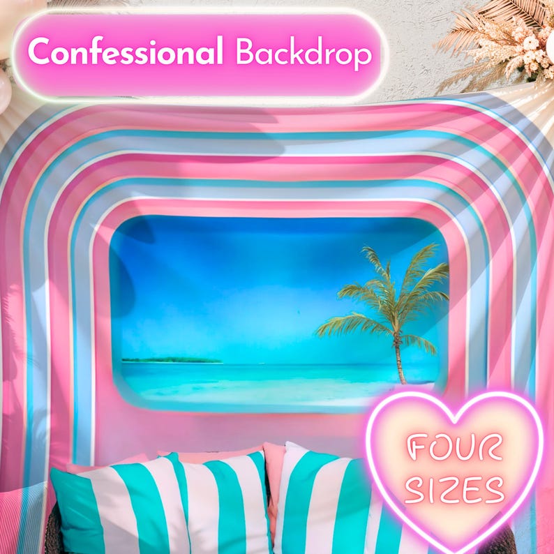 Love Confessional Background Sign Island Backdrop Tapestry Bachelorette ...