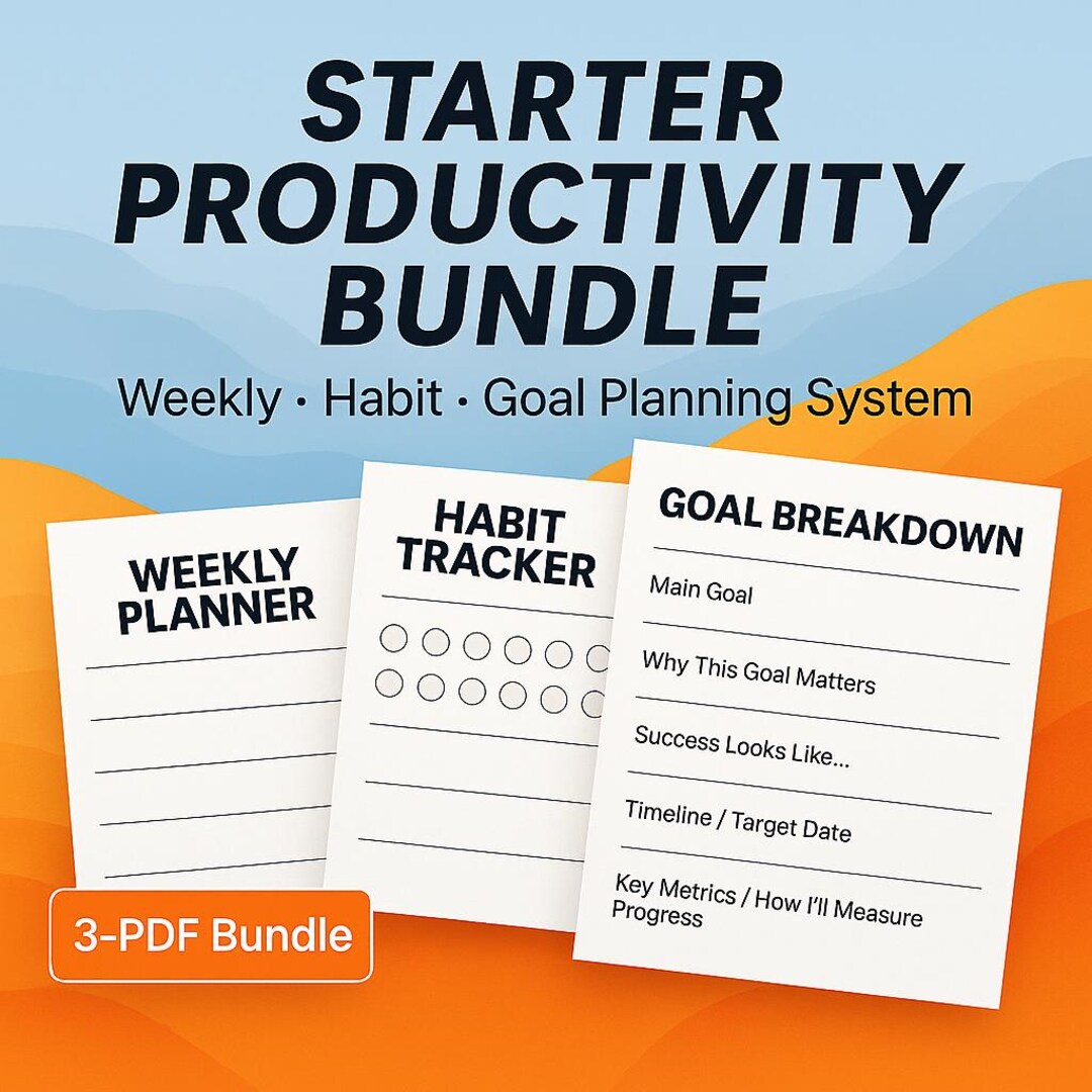 Ultimate Productivity Starter Bundle — Goal Planner, Weekly Planner ...