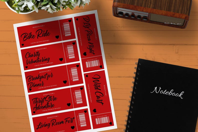 Love Tickets | 70 Vouchers for Time Together | Editable | Simple ...