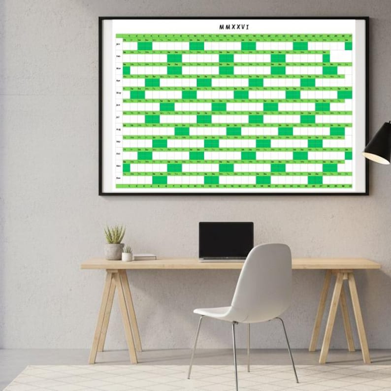 Large 2026 Year Wall Planner Template | 10x Different Printable Year ...