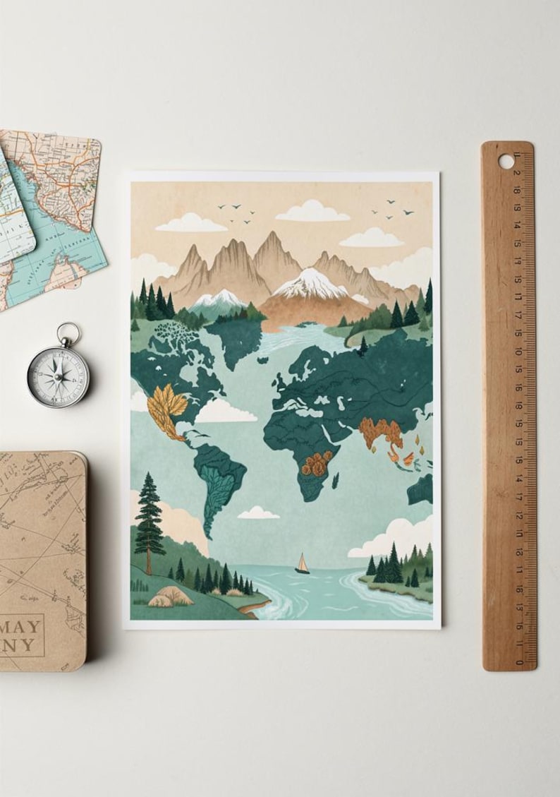 Editable Geography Birthday Card | for Teacher and Geographers | 5 X 7 ...