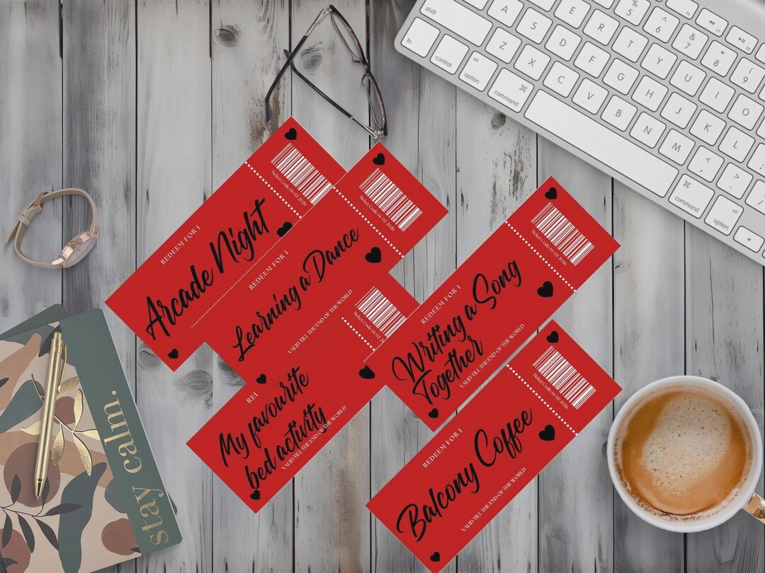 Love Tickets | 70 Vouchers for Time Together | Editable | Simple ...