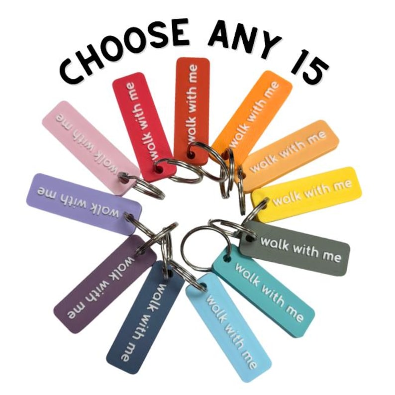 15 - Walk With Me 3D Printed Inspirational Faith Keychains - Etsy