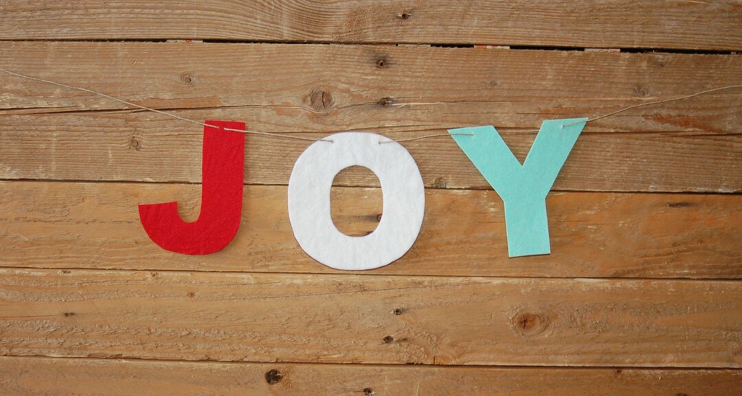 JOY Banner stiffened Felt - Etsy