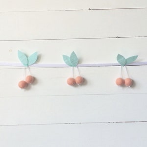 Cherry Felt Ball Garland peachy Pink - Etsy