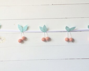 Cherry Felt Ball Garland pink - Etsy