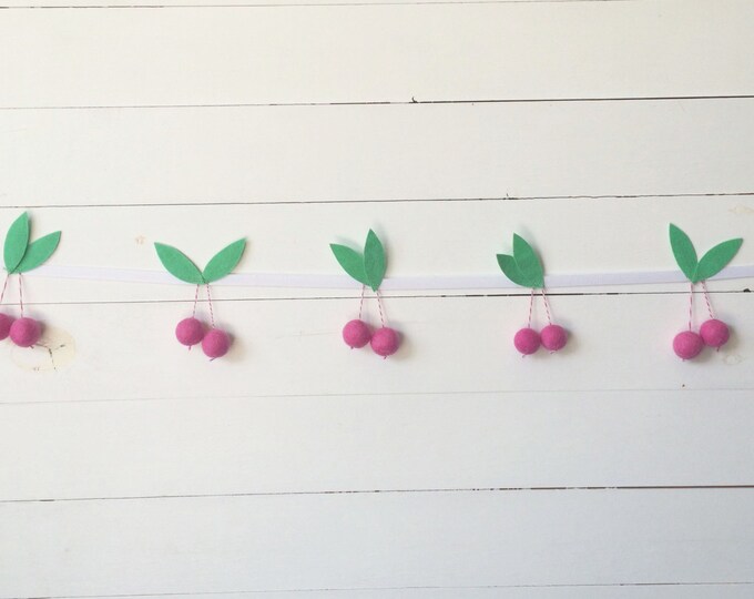 Cherry Felt Ball Garland pink - Etsy