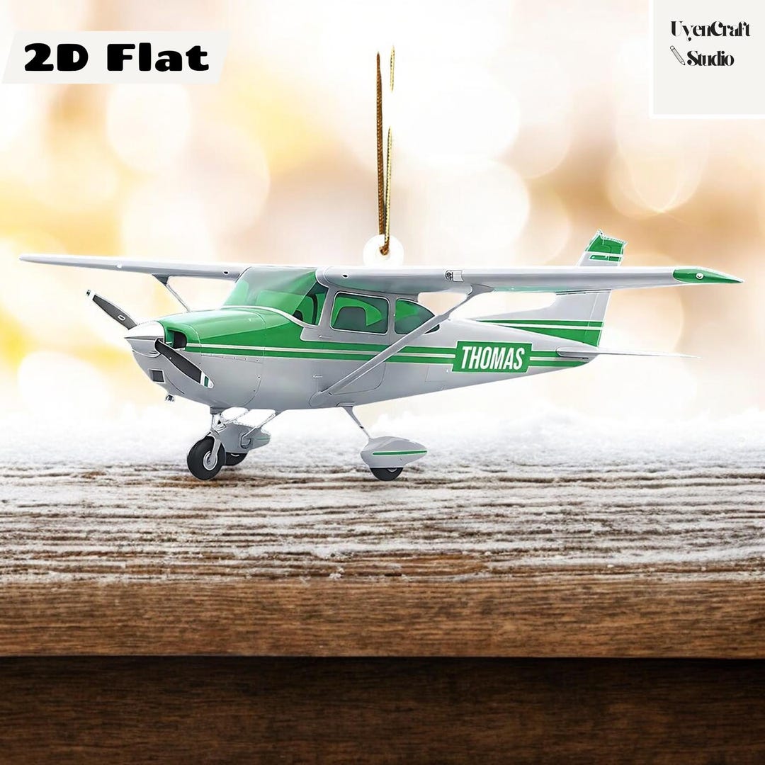 Personalized Pilot Plane Ornament, Custom Name Aviation Christmas ...