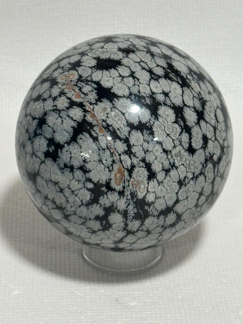Snowflake Obsidian 3.21 Inch Polished Sphere for Reiki, Energy Healing ...