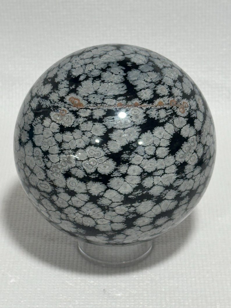 Snowflake Obsidian 3.21 Inch Polished Sphere for Reiki, Energy Healing ...
