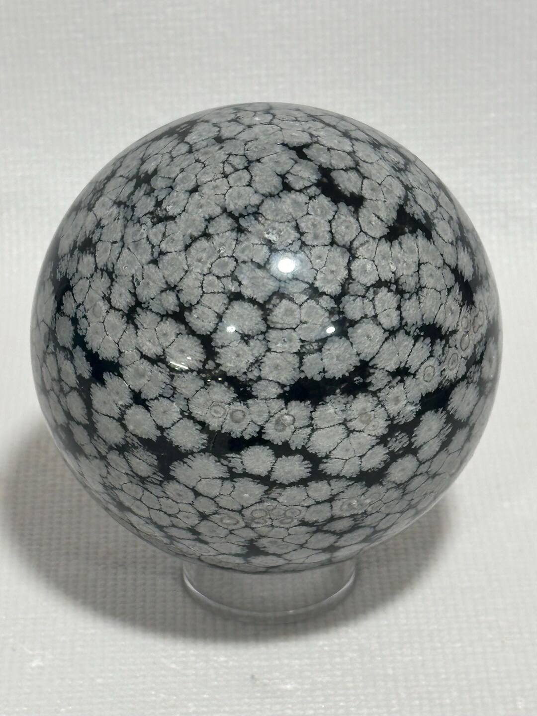 Snowflake Obsidian 3.21 Inch Polished Sphere for Reiki, Energy Healing ...