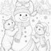 Christmas Kittens With Snowman – Cozy Winter Coloring Page - Etsy
