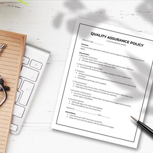 Quality Assurance Policy Template, Standard Operating Procedures ...