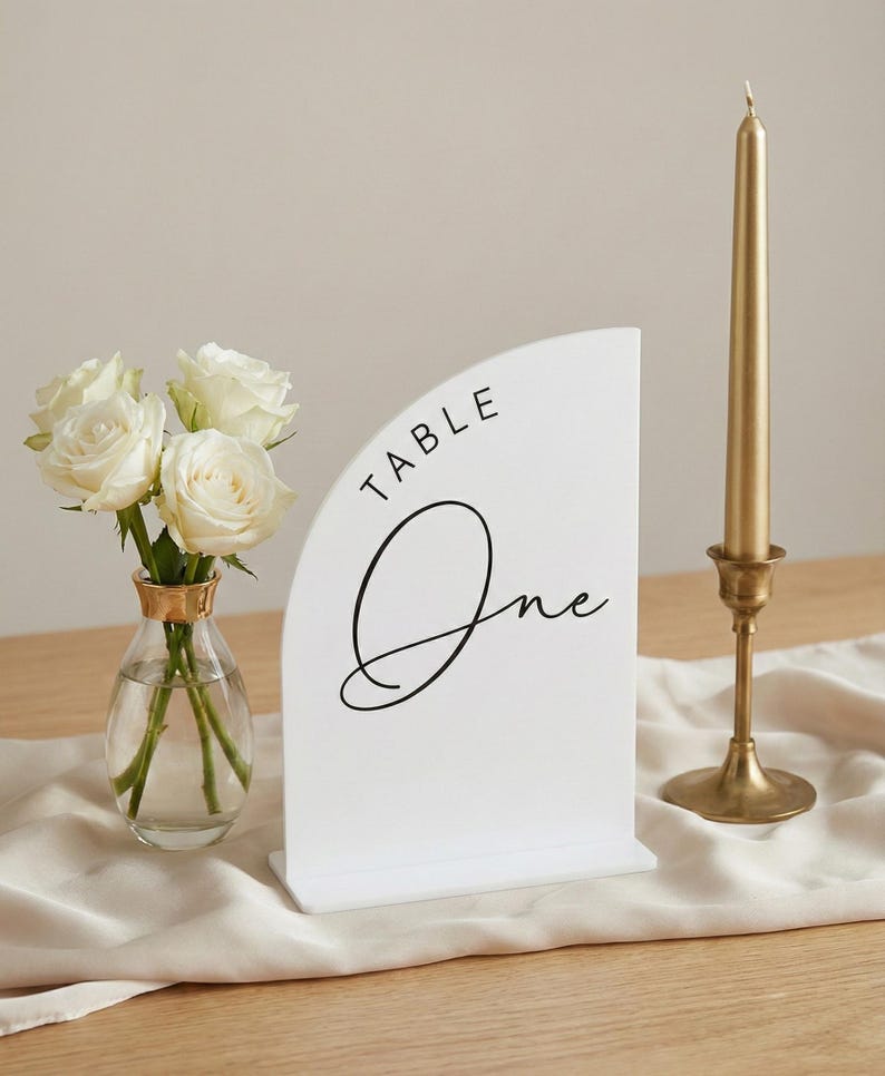 Acrylic Arch Table Numbers for Weddings | Modern Wedding Table Number ...