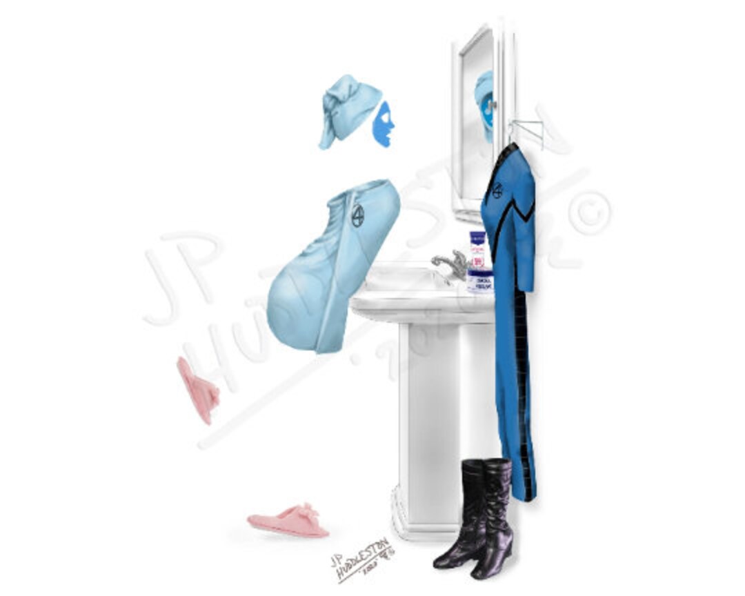 INVISIBLE WOMAN 1 Print Bathroom Print Female Superhero Black Widow ...