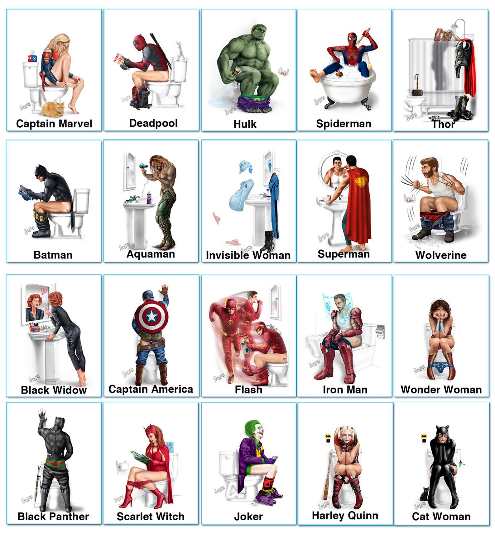 Superhero Bathroom WOLVERINE 1 Print Angry Toilet Paper | Etsy