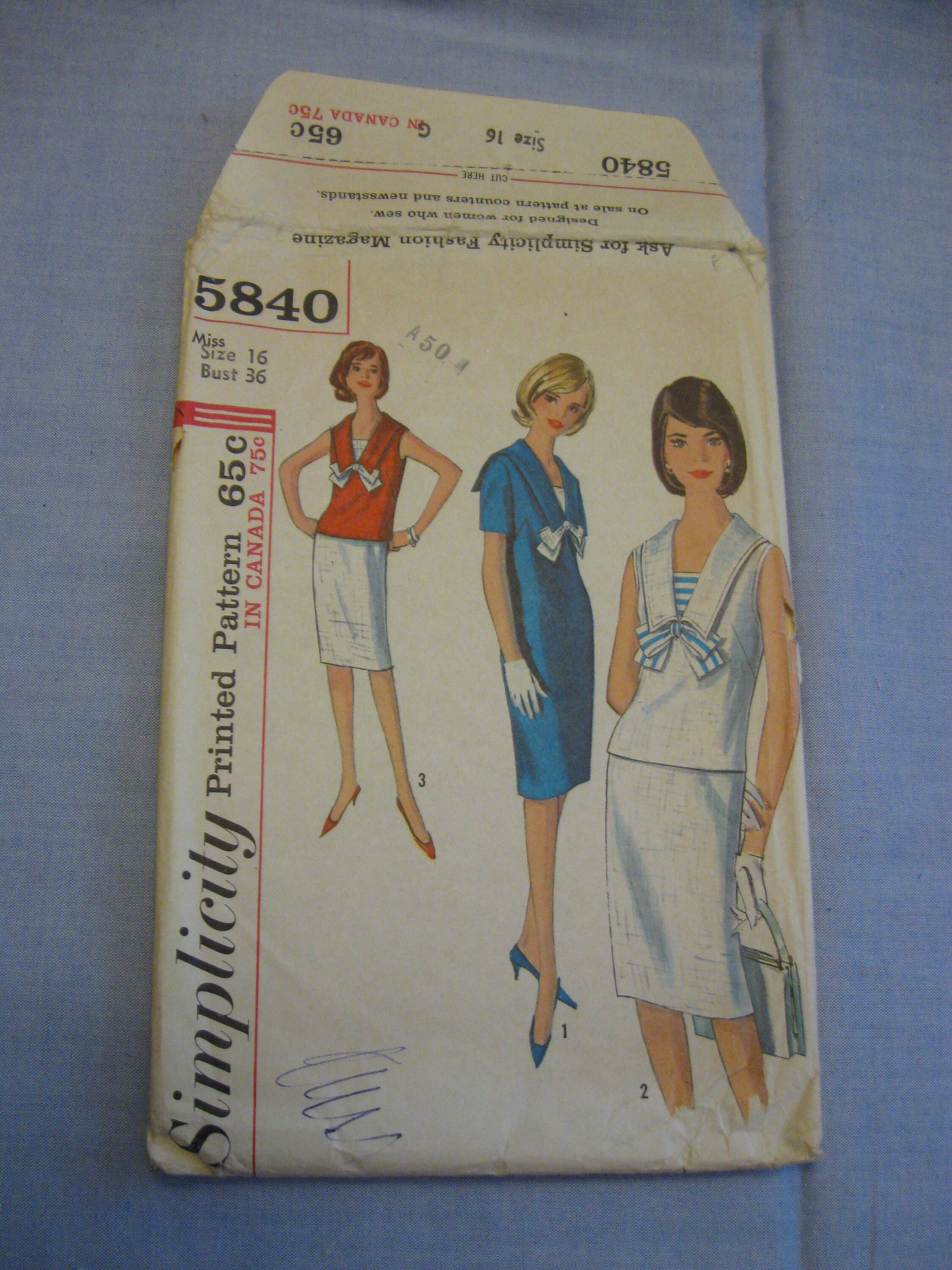 Butterick 4076 One Piece Dress and Simplicity 5840 Dress or Overblouse ...