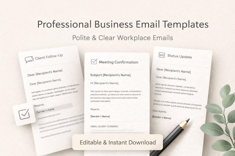 Professional Business Email Templates | Polite & Clear Workplace Emails ...