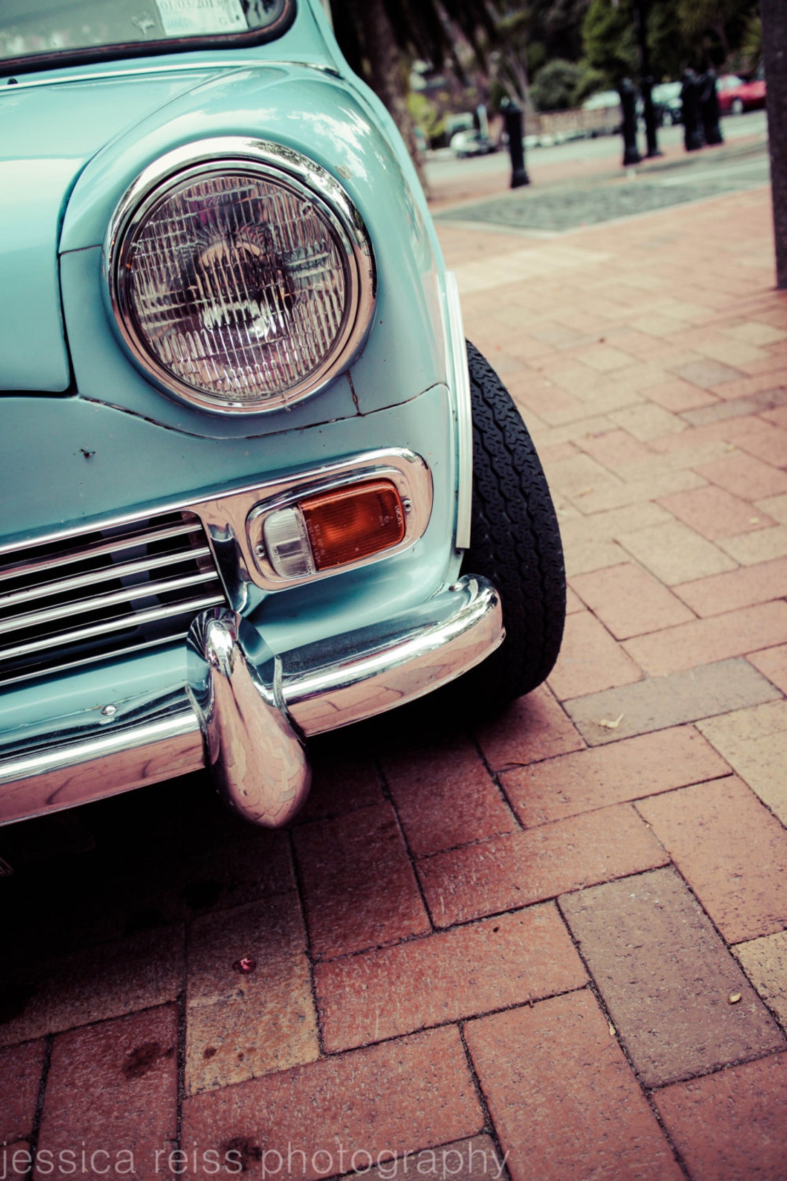 Vintage Shabby Chic Antique Car Art Print Photograph Baby Blue Teal ...