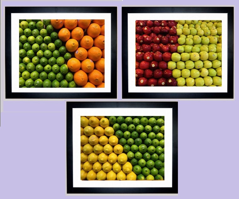 Set of 3 Fruit Art Printskitchen Decor, Food Prints, Fruit Print ...