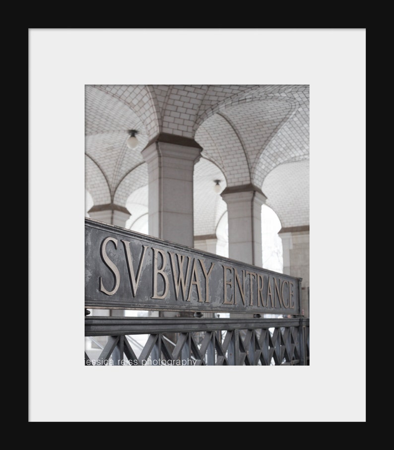 Black and White Antique Subway Sign Art Print New York City - Etsy
